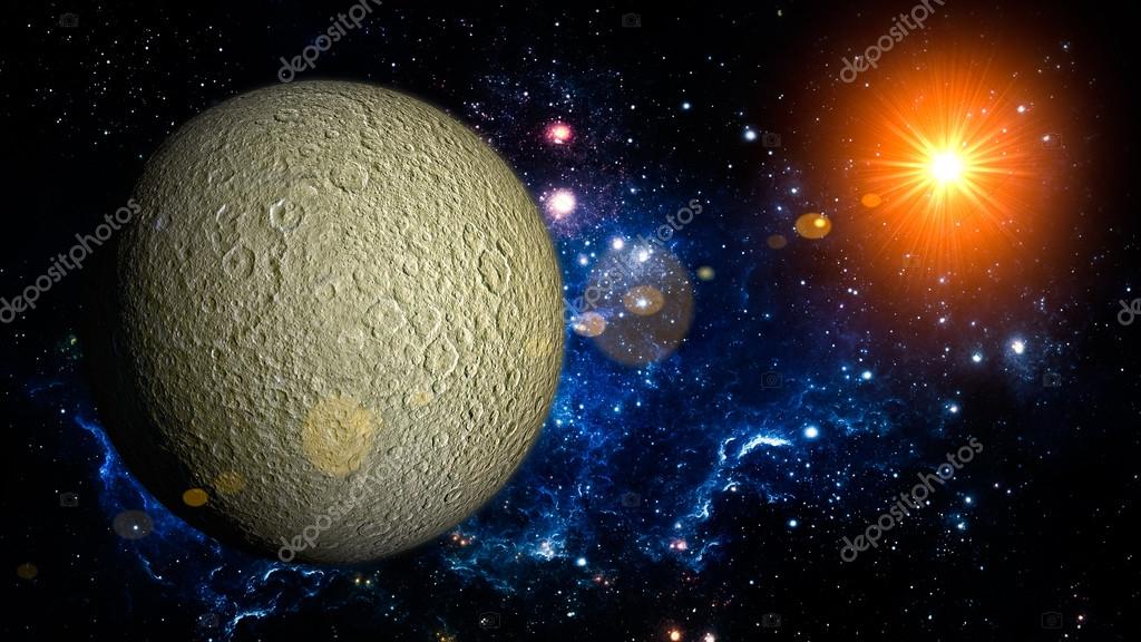 Rhea Planet Solar System space isolated — Stock Photo © Mode-list #89289300