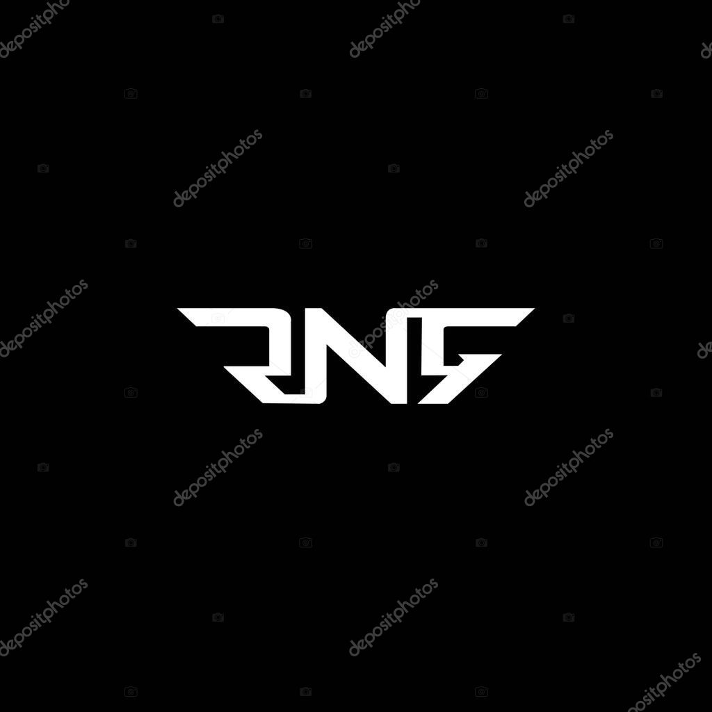 Diseño del logotipo de la letra RNG sobre fondo negro. RNG iniciales ...