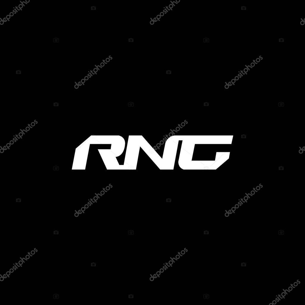 Diseño del logotipo de la letra RNG sobre fondo negro. RNG iniciales ...