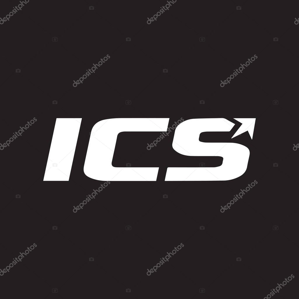 Diseño del logotipo de la letra ics sobre fondo negro.ics iniciales ...