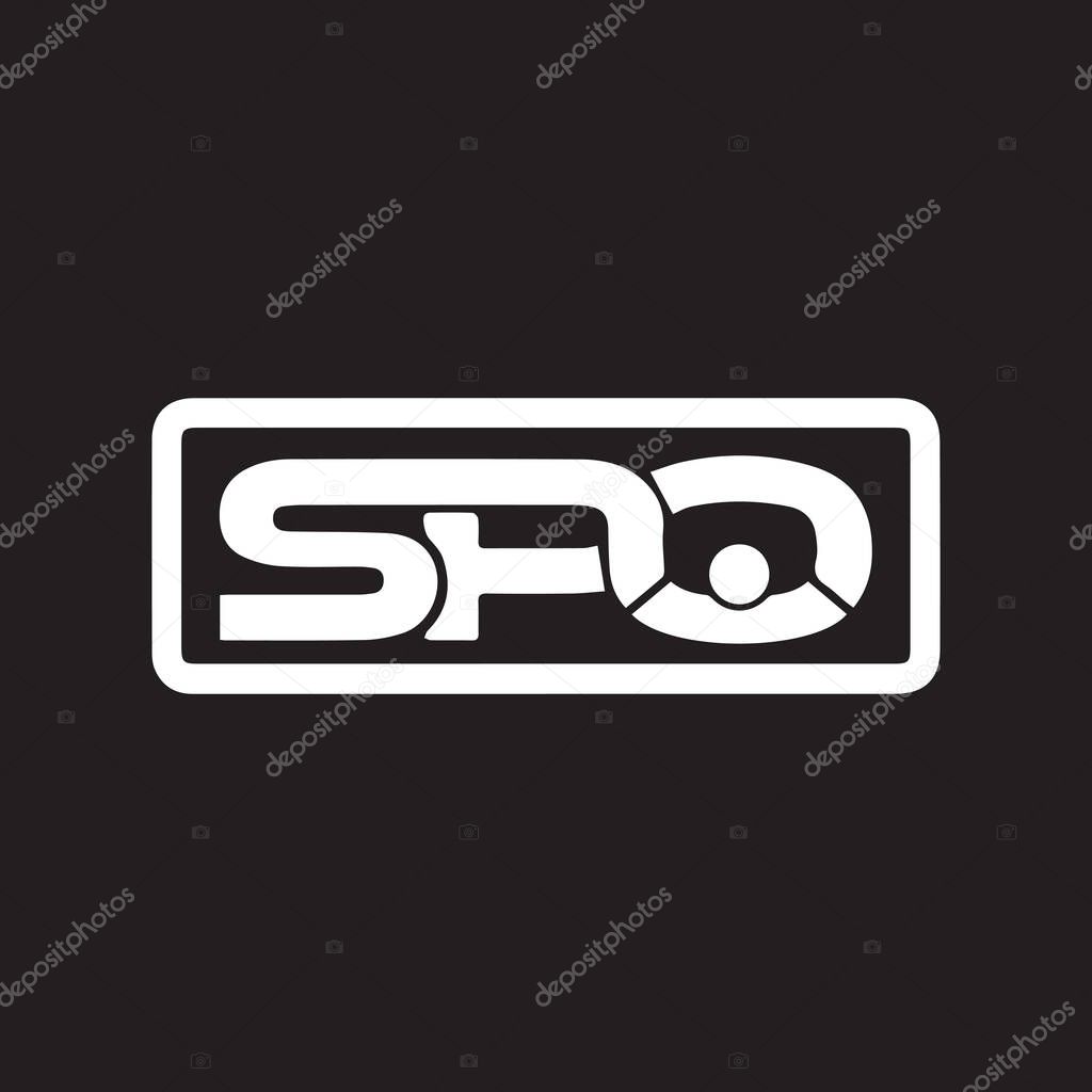 Diseño del logotipo de la letra SPO sobre fondo negro.SPO iniciales ...