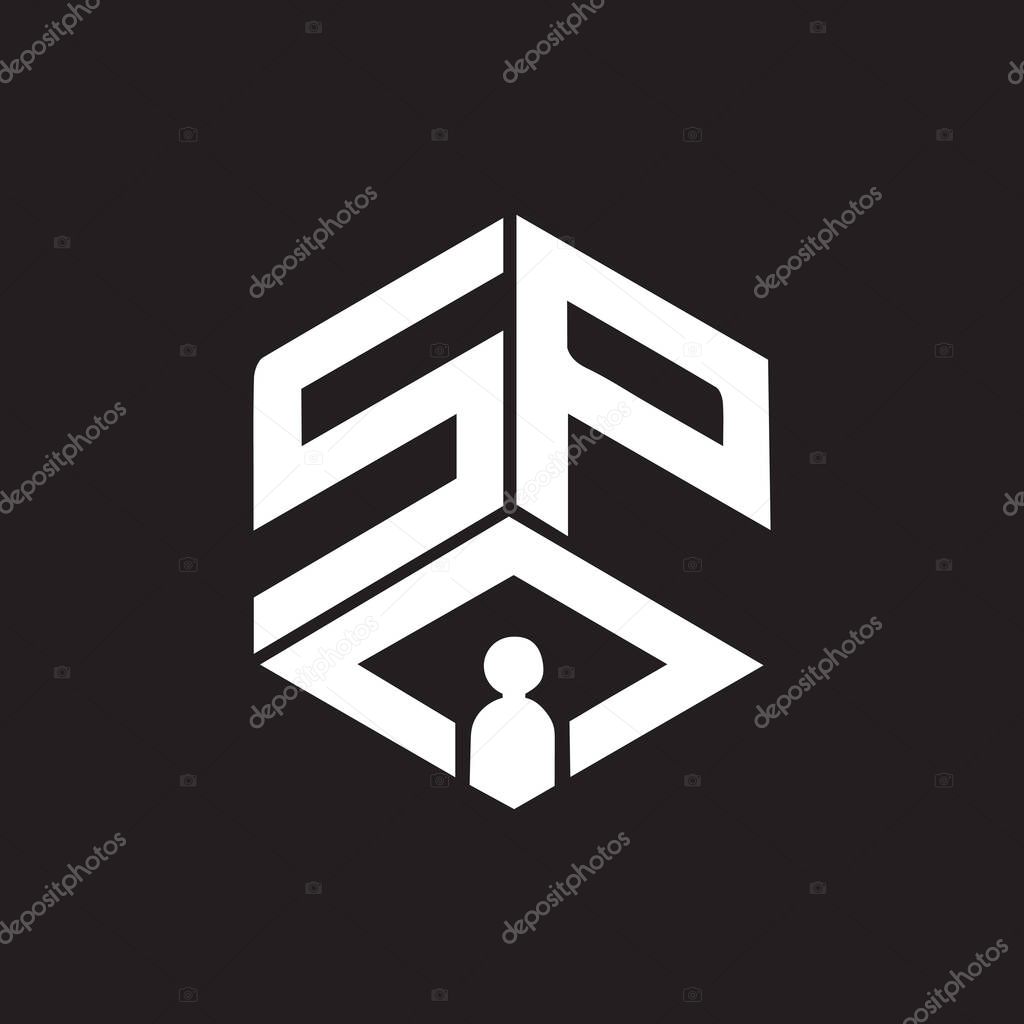 Diseño del logotipo de la letra SPO sobre fondo negro.SPO iniciales ...