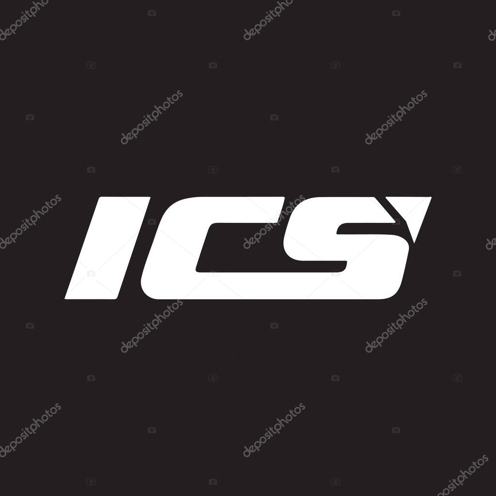 Diseño del logotipo de la letra ics sobre fondo negro.ics iniciales ...