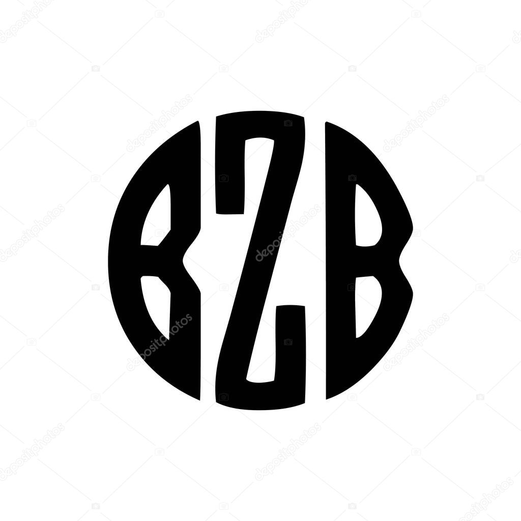 Diseño del logotipo de la letra BZB sobre fondo negro. BZB iniciales ...
