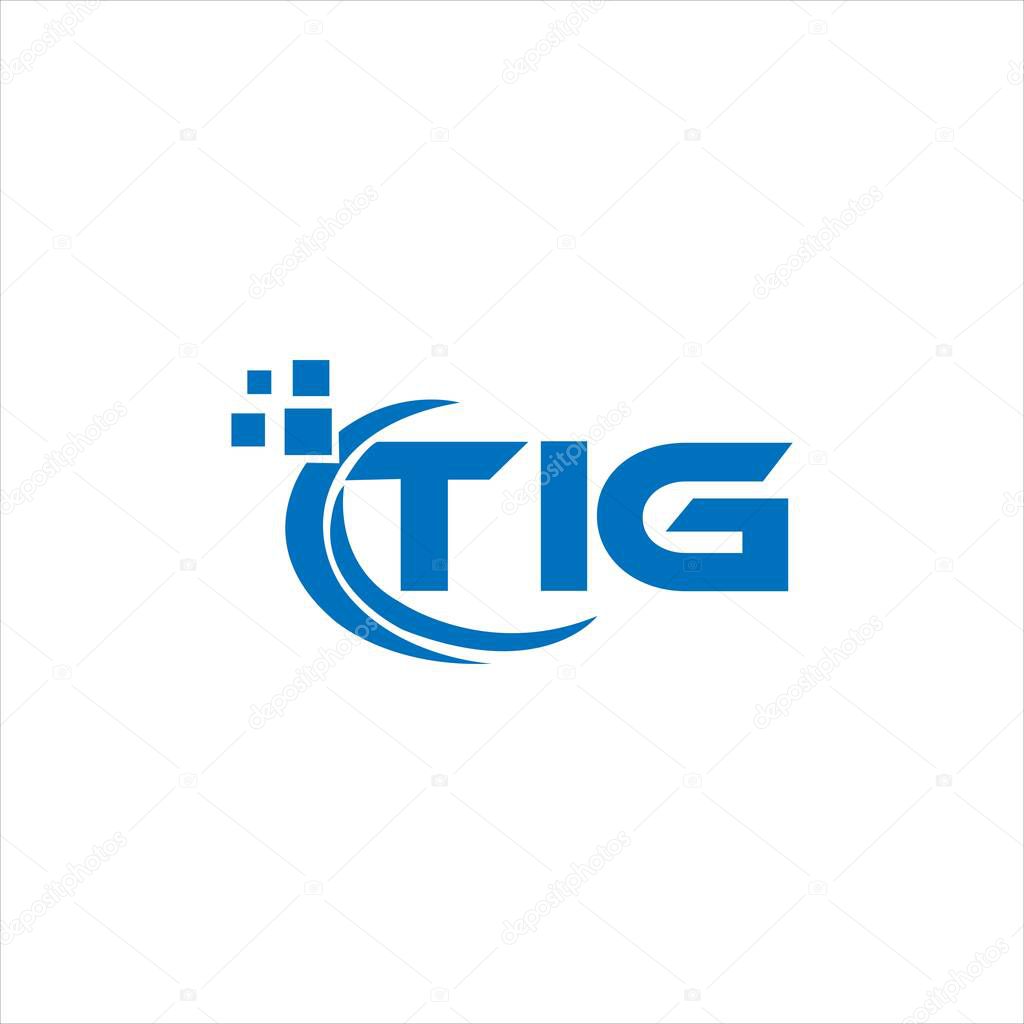 Diseño del logotipo de la letra TIG sobre fondo blanco. TIG iniciales ...