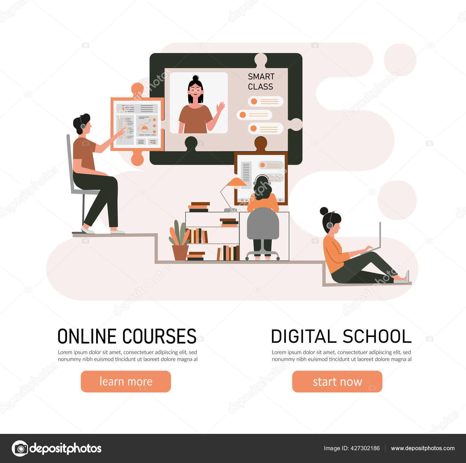 Learning Online Education Home Concept Distance Education Online ...