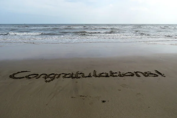 Happy birthday sandy | Sign "Happy Birthday" on the sandy beach — Stock ...