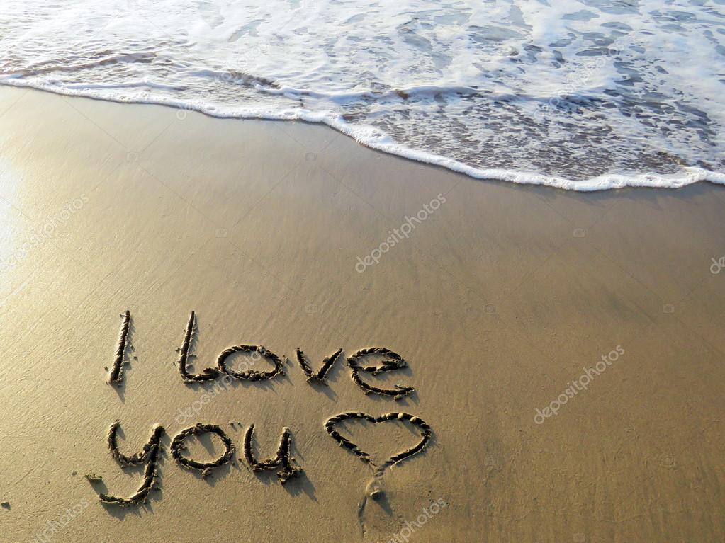 I love you written in sand Stock Photo by ©lizzylou 95776832