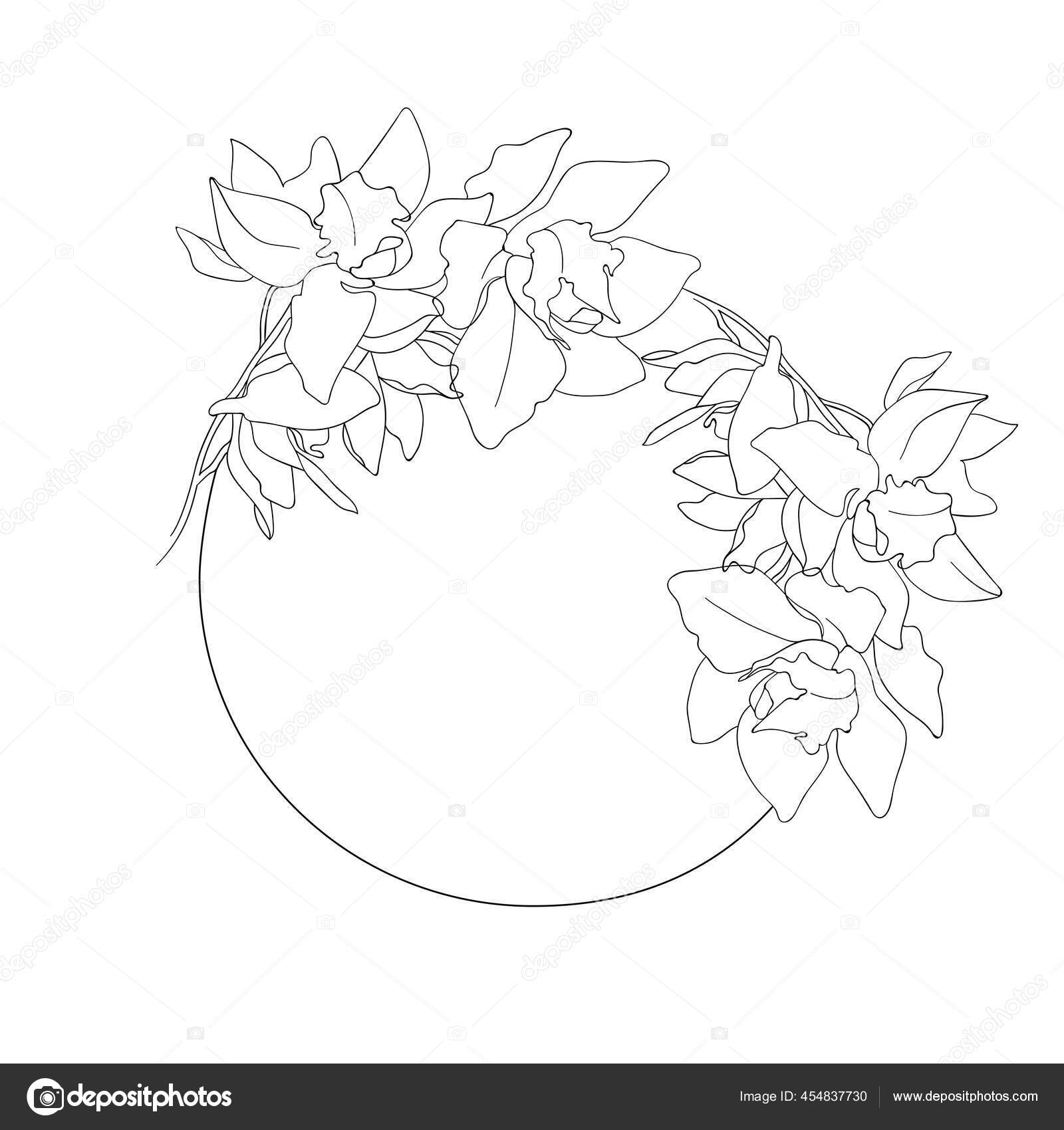 Spring Flowers Clip Art Black And White Borders