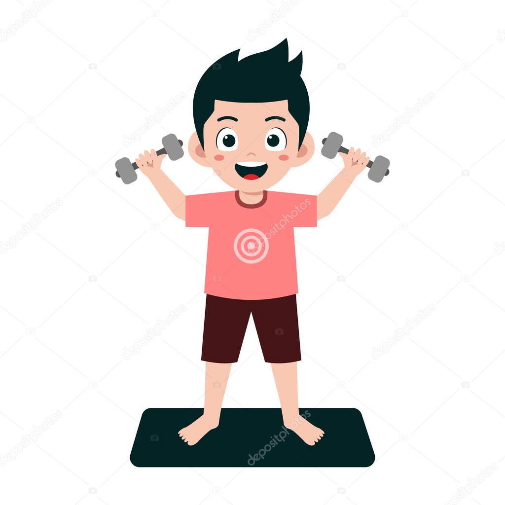 Ilustraci n vectorial de pesos de levantamiento de ni os 2024