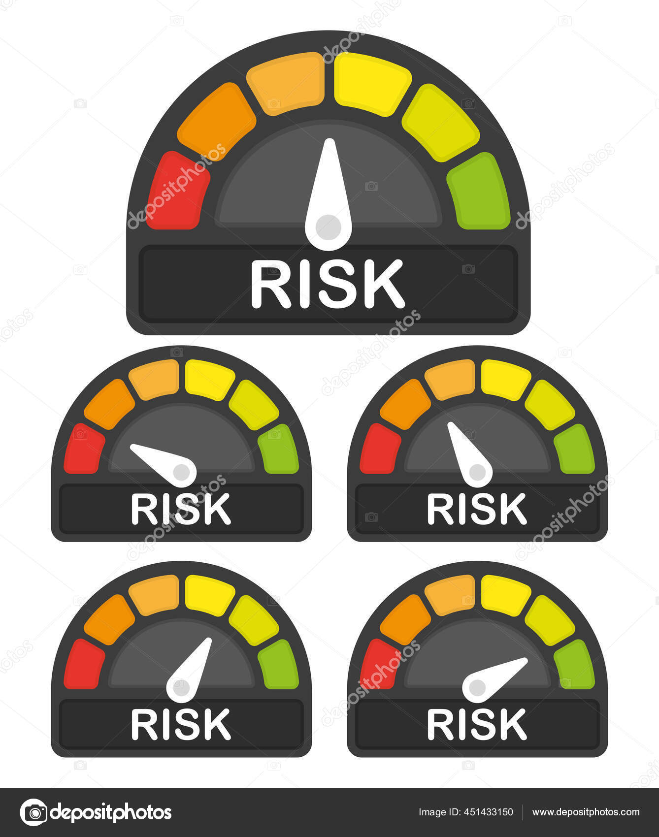 Risiko Symbol Auf Dem Tacho Auf Weißem Hintergrund Hohes Risiko Stock ...