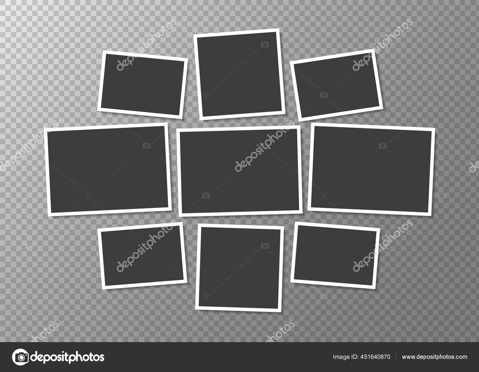 Templates collage frames for photo on transparent background. Montage ...