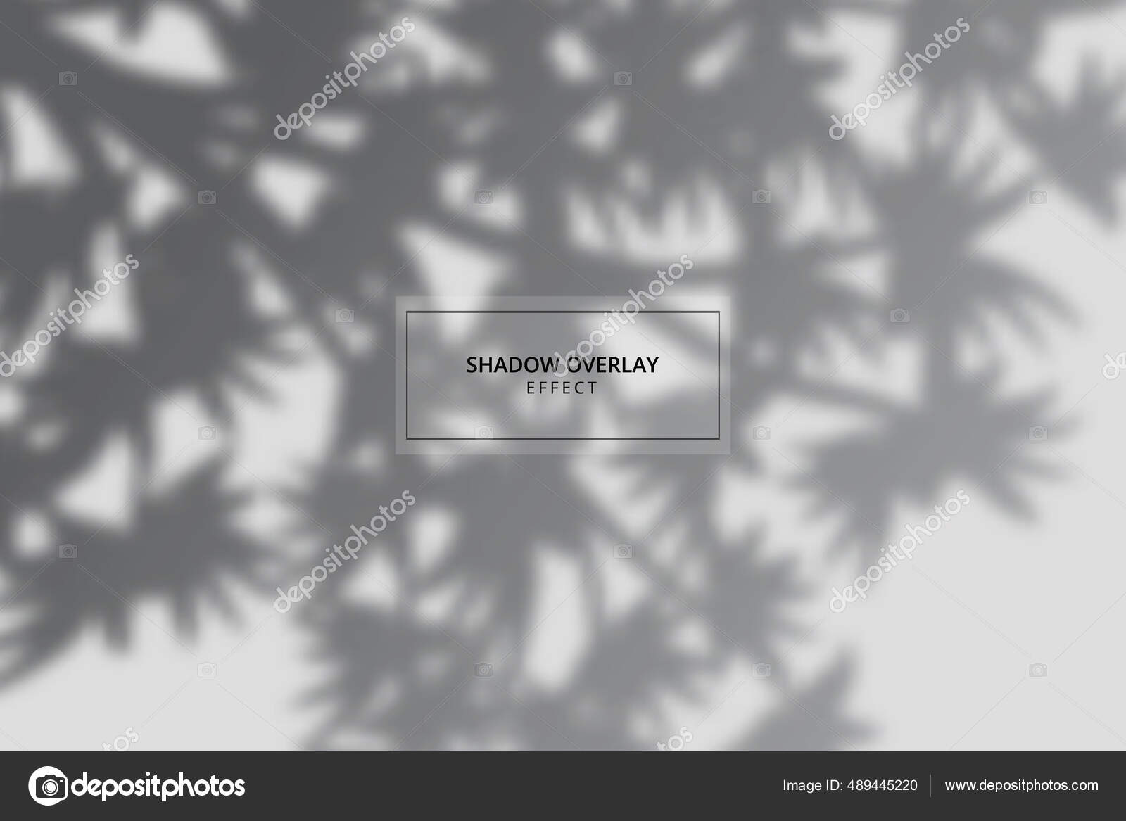 Plant Shadow Overlay Effect Gray Background Stock Vector Image by ...