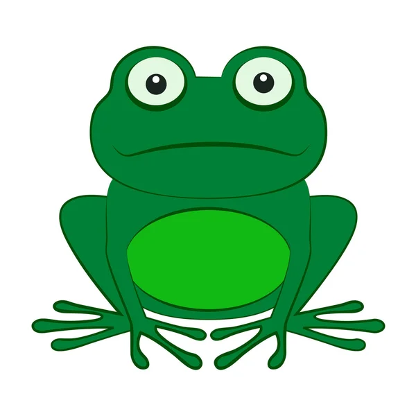 Zelená kreslená žába izolovaných na bílém pozadí — Stock Vektor ...