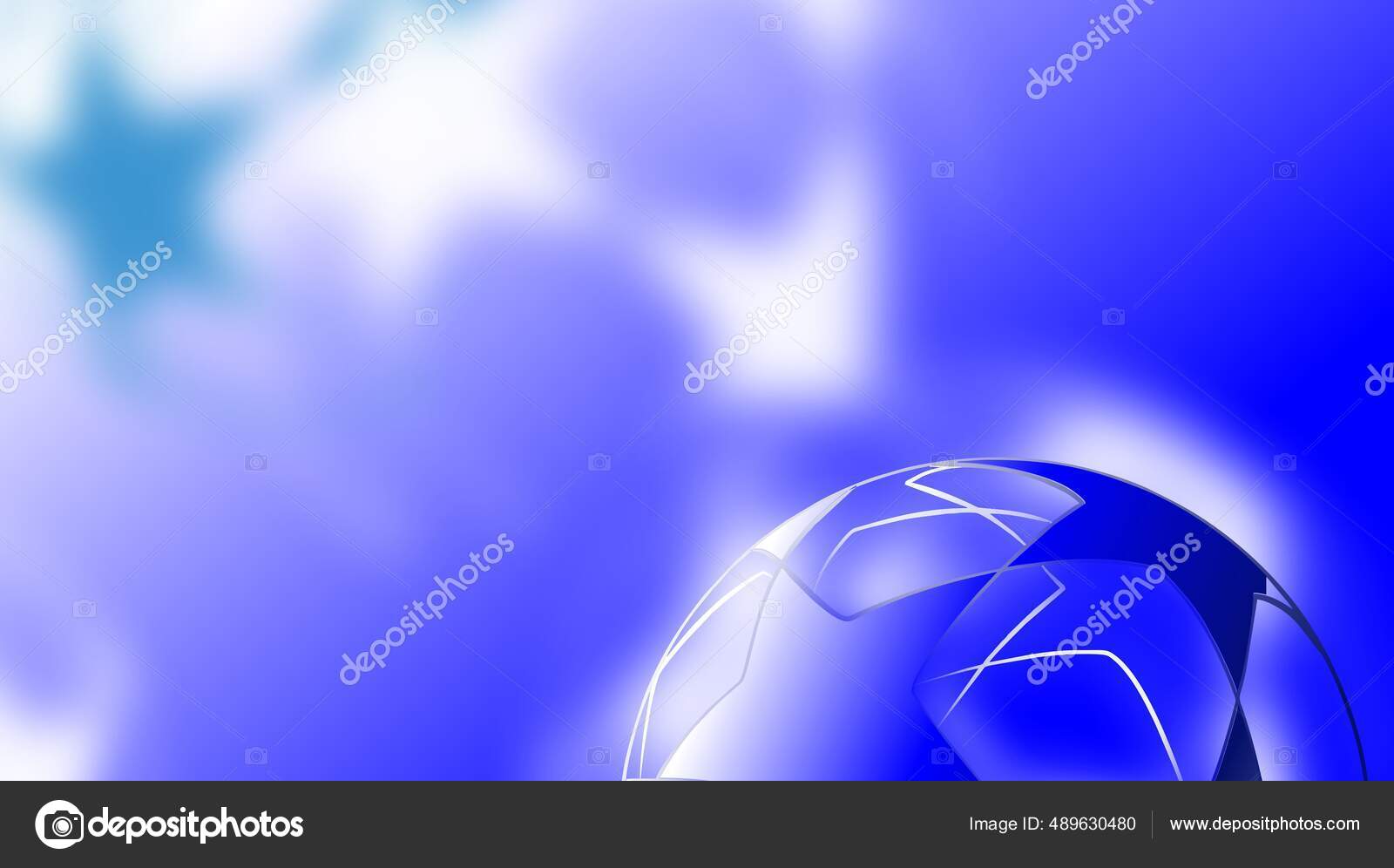 Champions League Blue Gradient Background Soccer Ball Stars ...