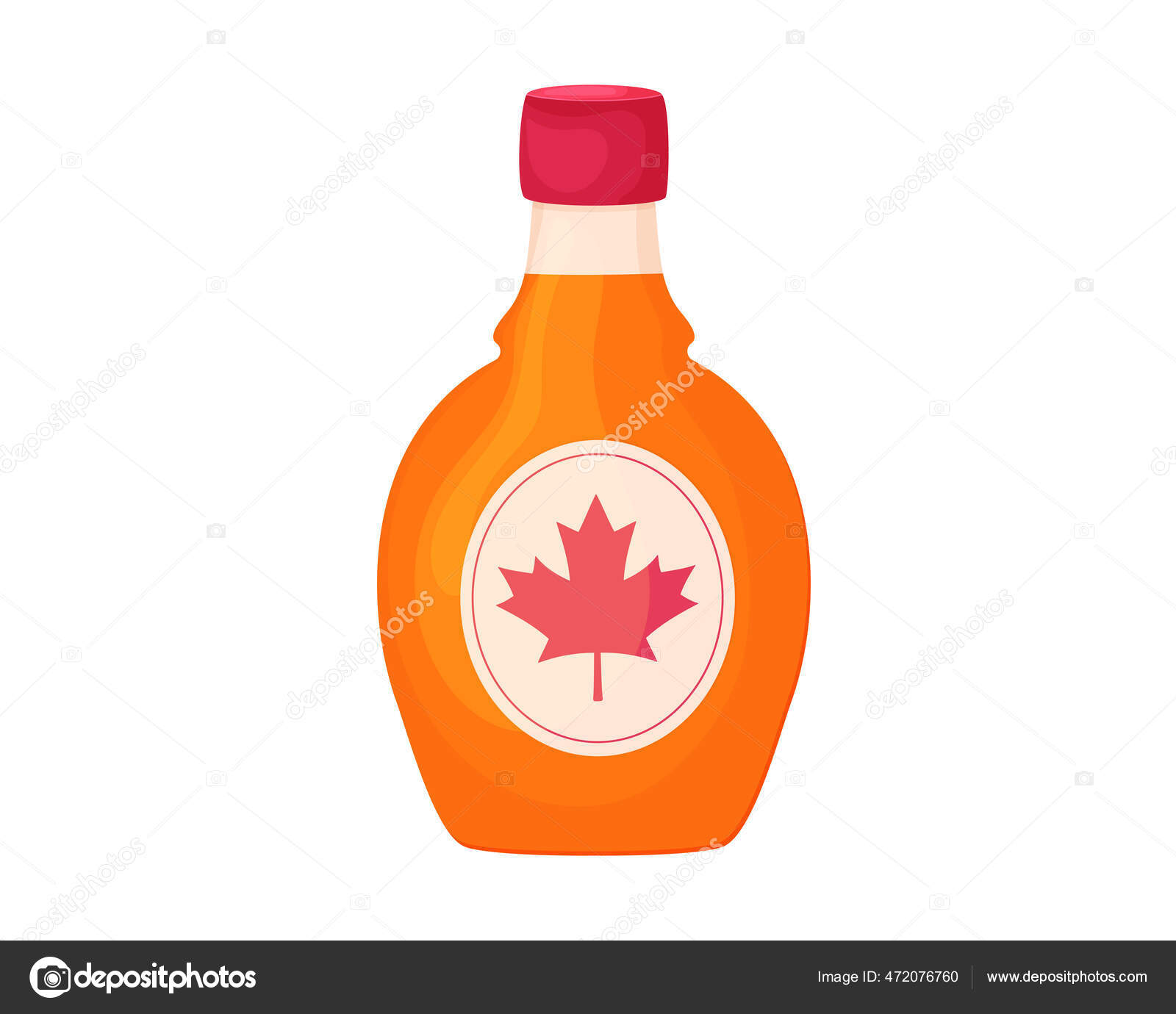 Maple Syrup Cartoon Style Isolated White Background Canadian Cuisine ...