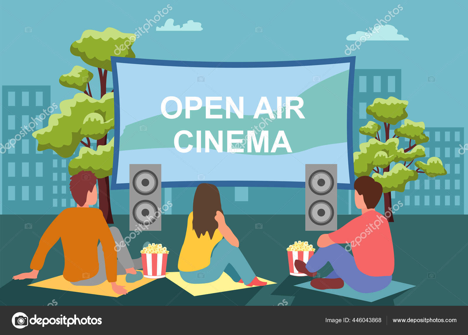 Outdoor Movie Night Clip Art