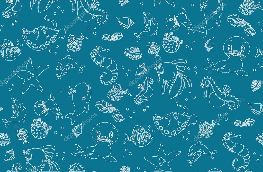 Undersea world. Seamless pattern Stock Vector Image by ©Dechik #86730100