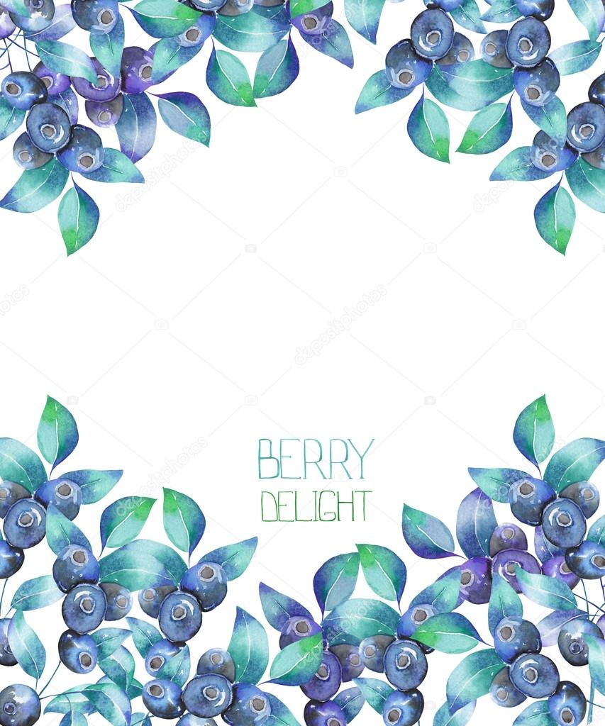 A template of a postcard, background for a text with the watercolor ...