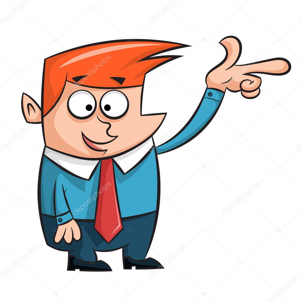 Cartoon man points finger at something. Stock Vector Image by ©rwgusev ...