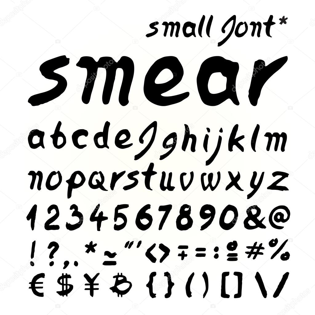 Small letters Smear hand painted font Stock Vector Image by ©dawesign ...