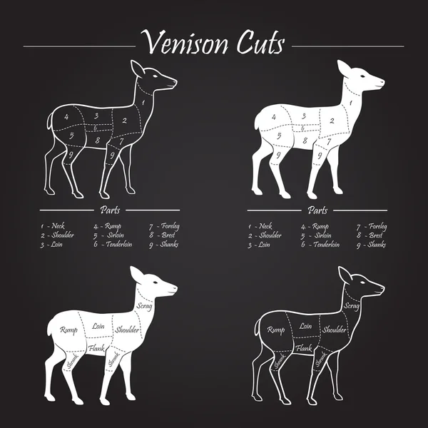 Venison cuts Vector Art Stock Images | Depositphotos