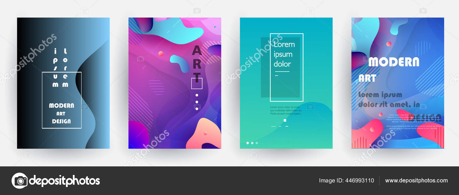 Artistic Covers Design Creative Colors Backgrounds Trendy Futuristic ...