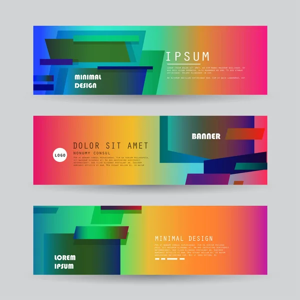 Vector Horizontal Banner Template Abstract Design Stock Vector by ...