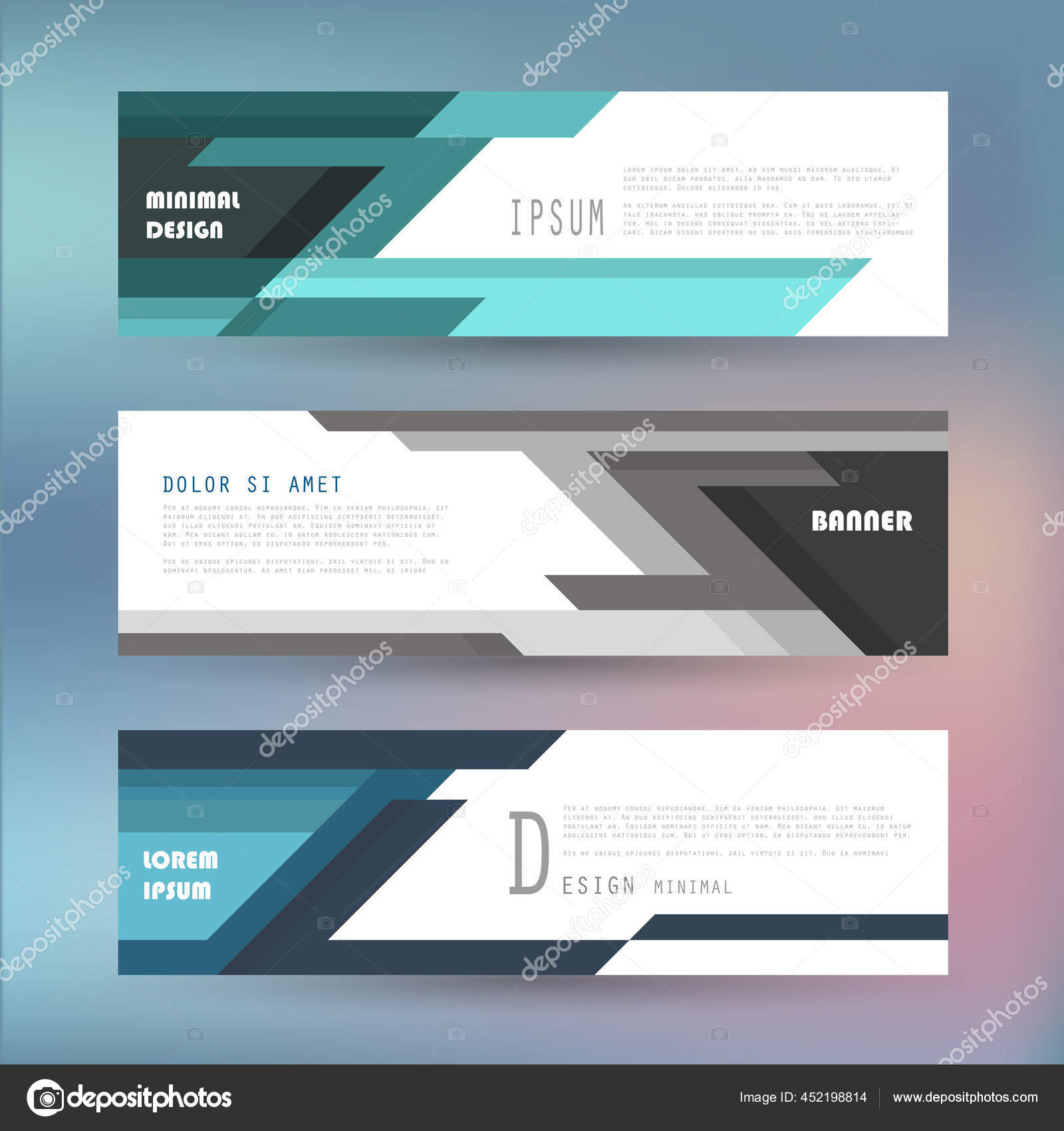 Vector Horizontal Banner Template Abstract Design Stock Vector by ...