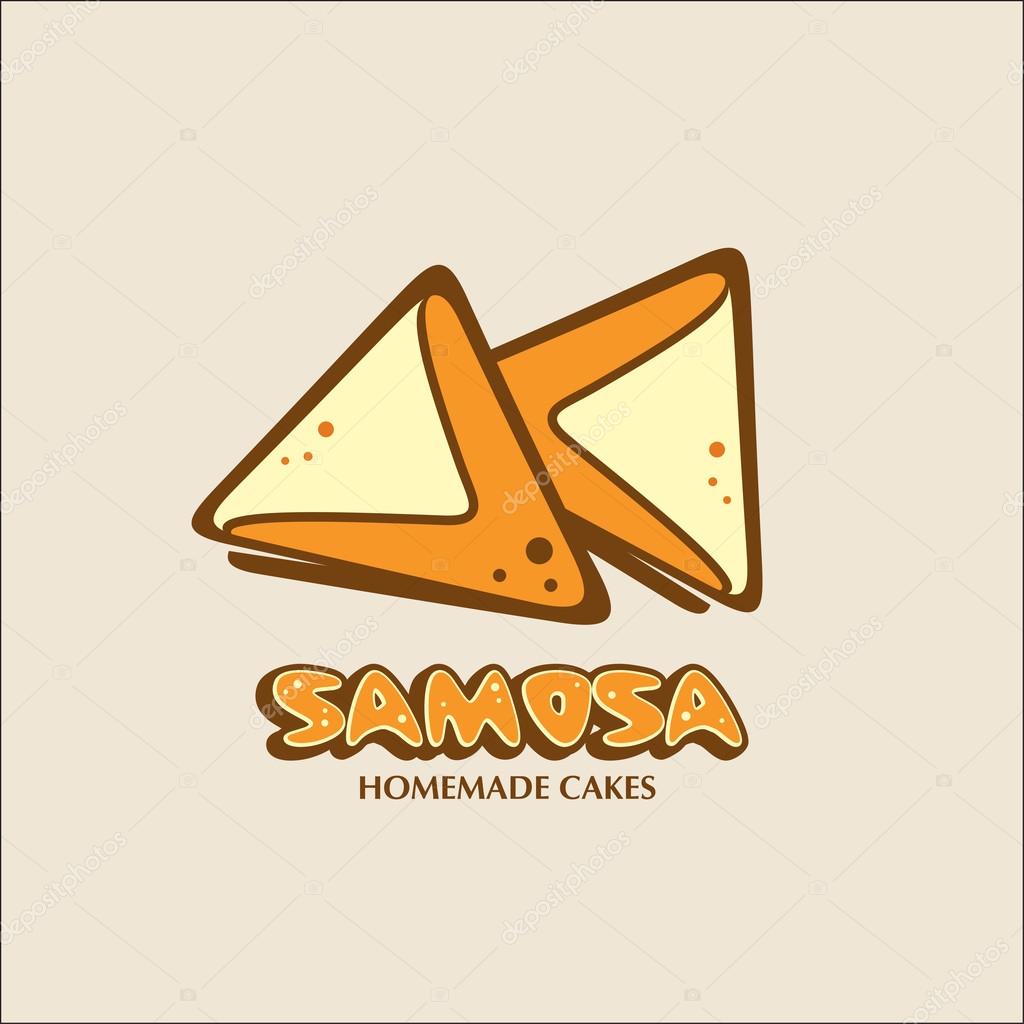 Samosa. Logo del vector. Una panadería casera. 2023