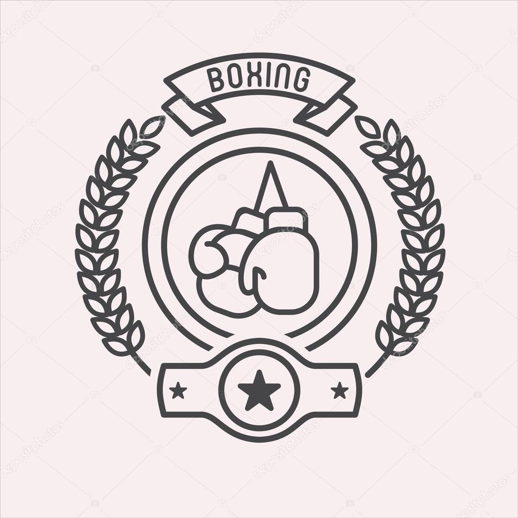 Boxing. Monochrome vector logo, isolated on white background Stock ...