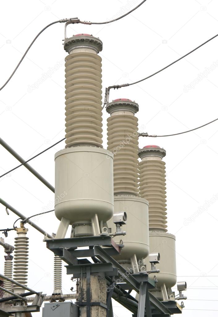 Current transformer 110 kV Electrical high voltage substation Stock ...