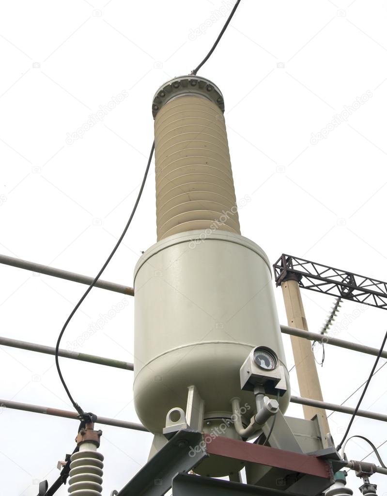 Current transformer 110 kV Electrical high voltage substation — Stock ...