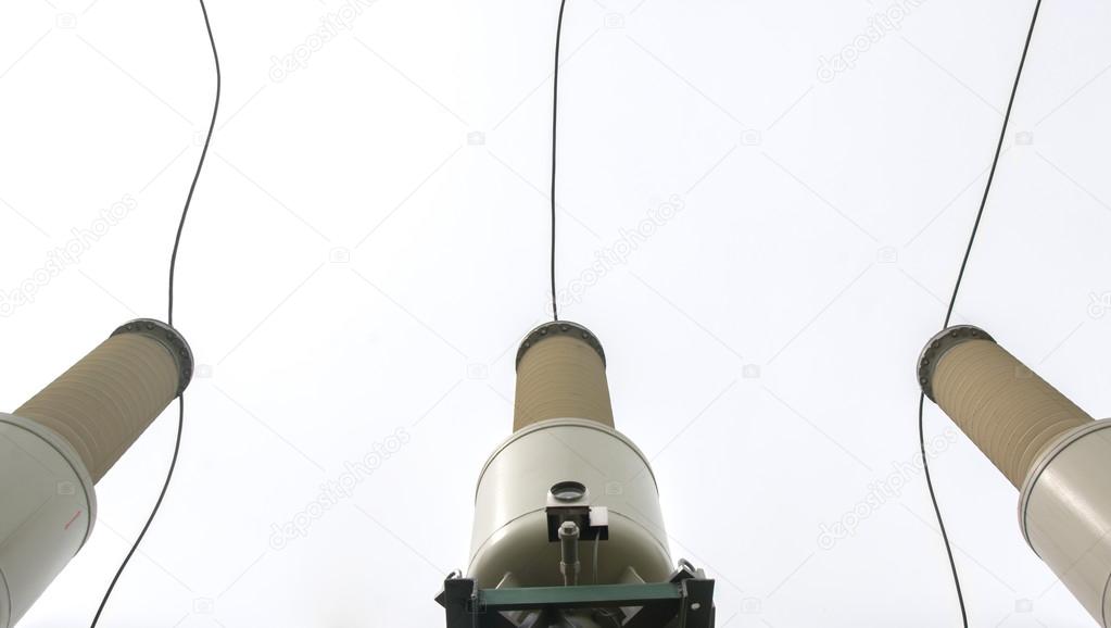 Current transformer 110 kV Electrical high voltage substation — Stock ...