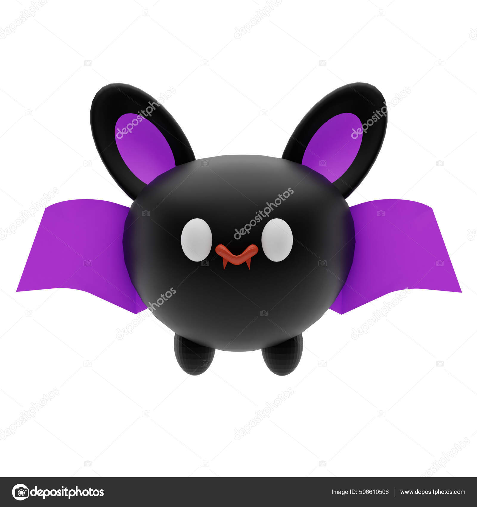 Render Black Flying Bat Purple Wings Stock Illustration by ...