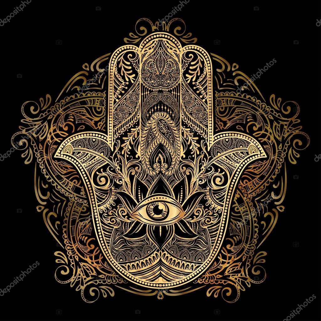 Hamsa Hand of Fatima — Stock Vector © YulianaS #121526206
