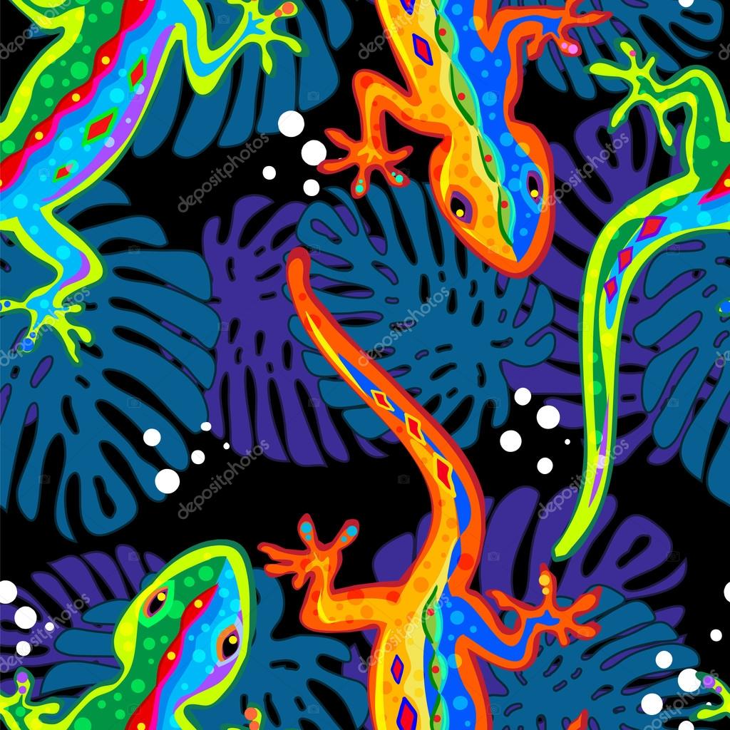 Seamless pattern Lizard — Stock Vector © YulianaS #91082568