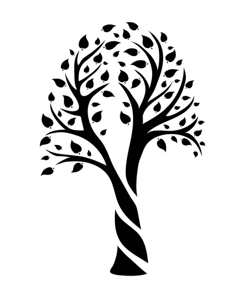Vector Illustration Tree Silhouette White Background Stock Vector Image ...