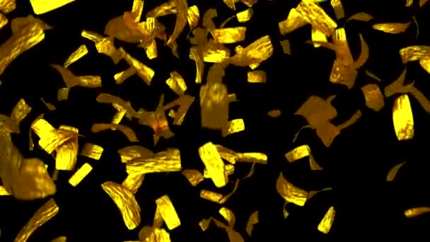 Golden tickets falling gold leaf money win tokens — Stock Video ...