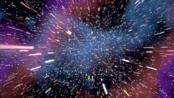Space warp speed hyperspace travel through starfield nebula 4K — Stock Video © dyvision #128252652