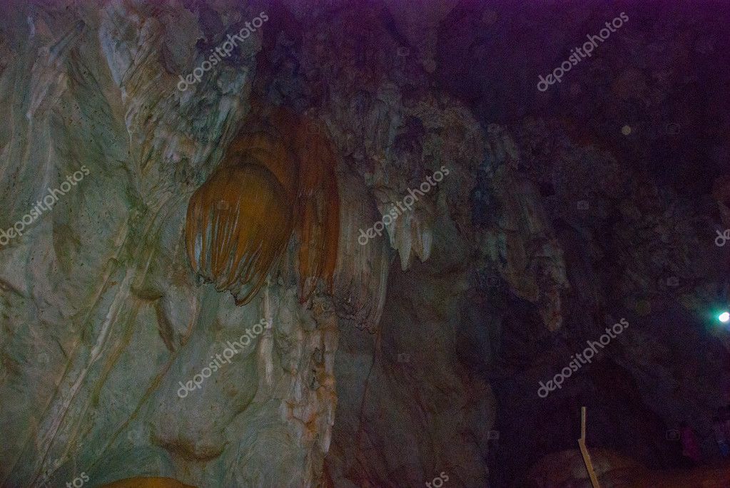 An ancient religious cave. The view from the inside. Hpa-An, Myanmar ...