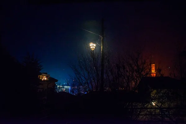 OHRID, NORTH MACEDONIA: Night view from the terrace to the mountains ...