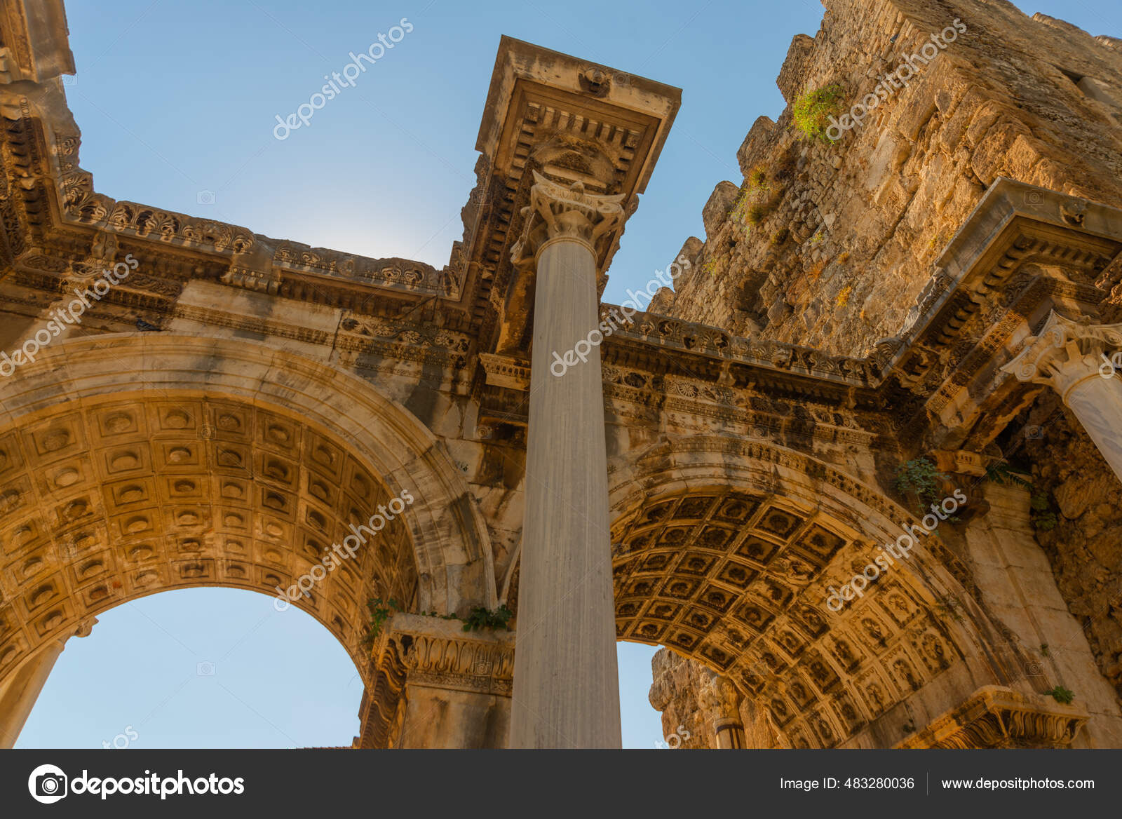 Antalya Turkey Adrian Gate Antique Ancient Construction Marble ...