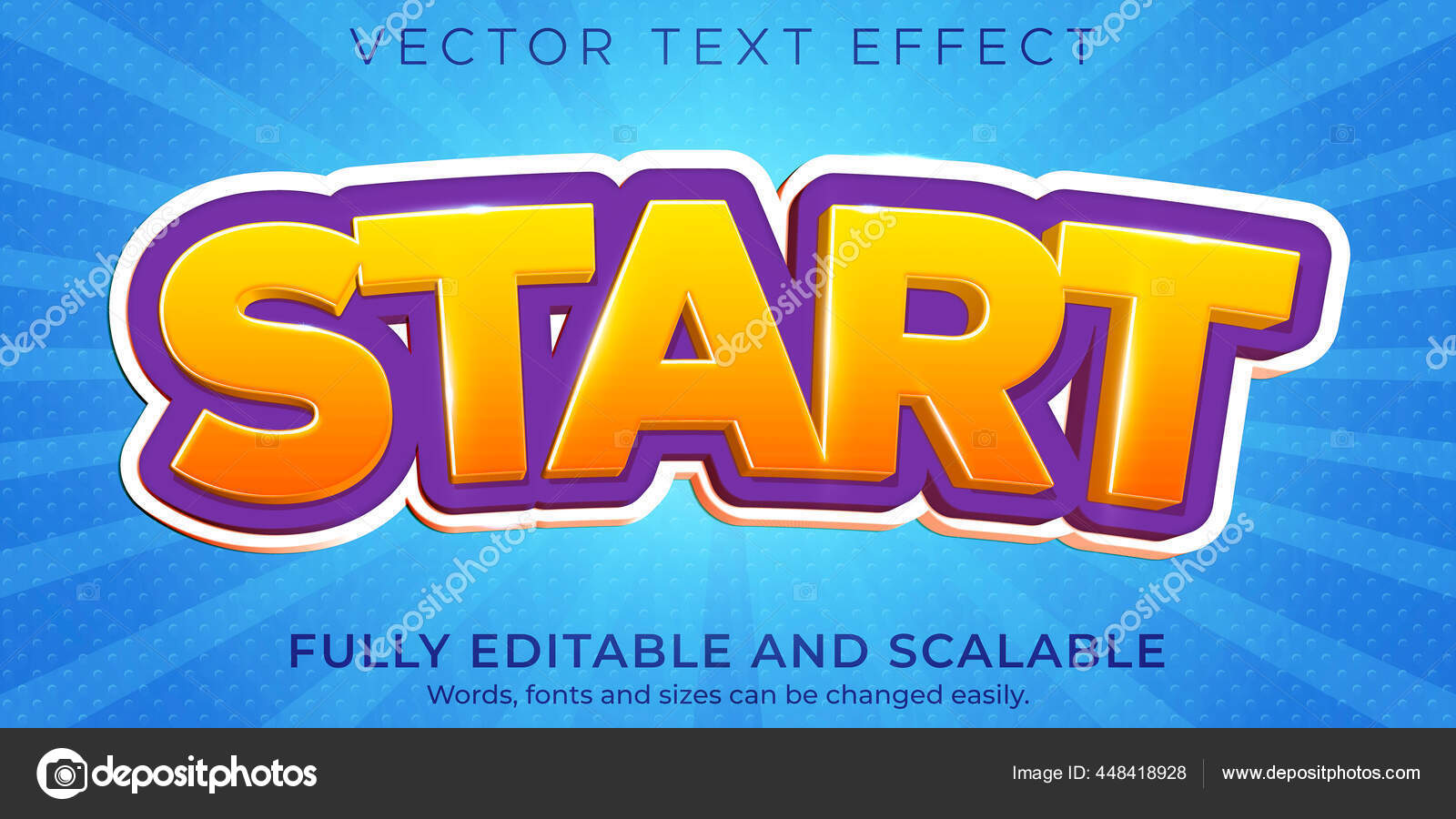 Efecto Texto Inicio Dibujos Animados Cómic Editable Estilo Texto ...