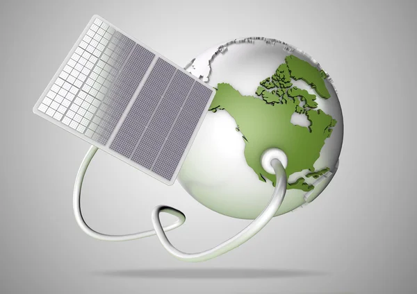 Solar panel supplies power from the sun to the USA and North America ...