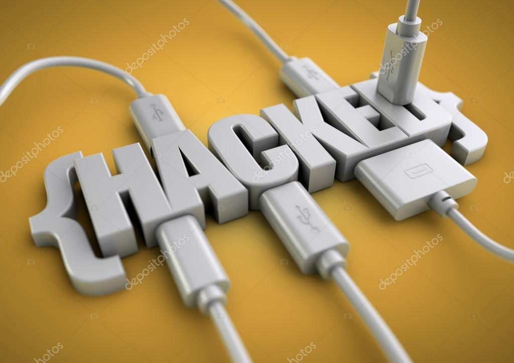 Hacked title with data cables plugged in to it. Stock Photo by ...
