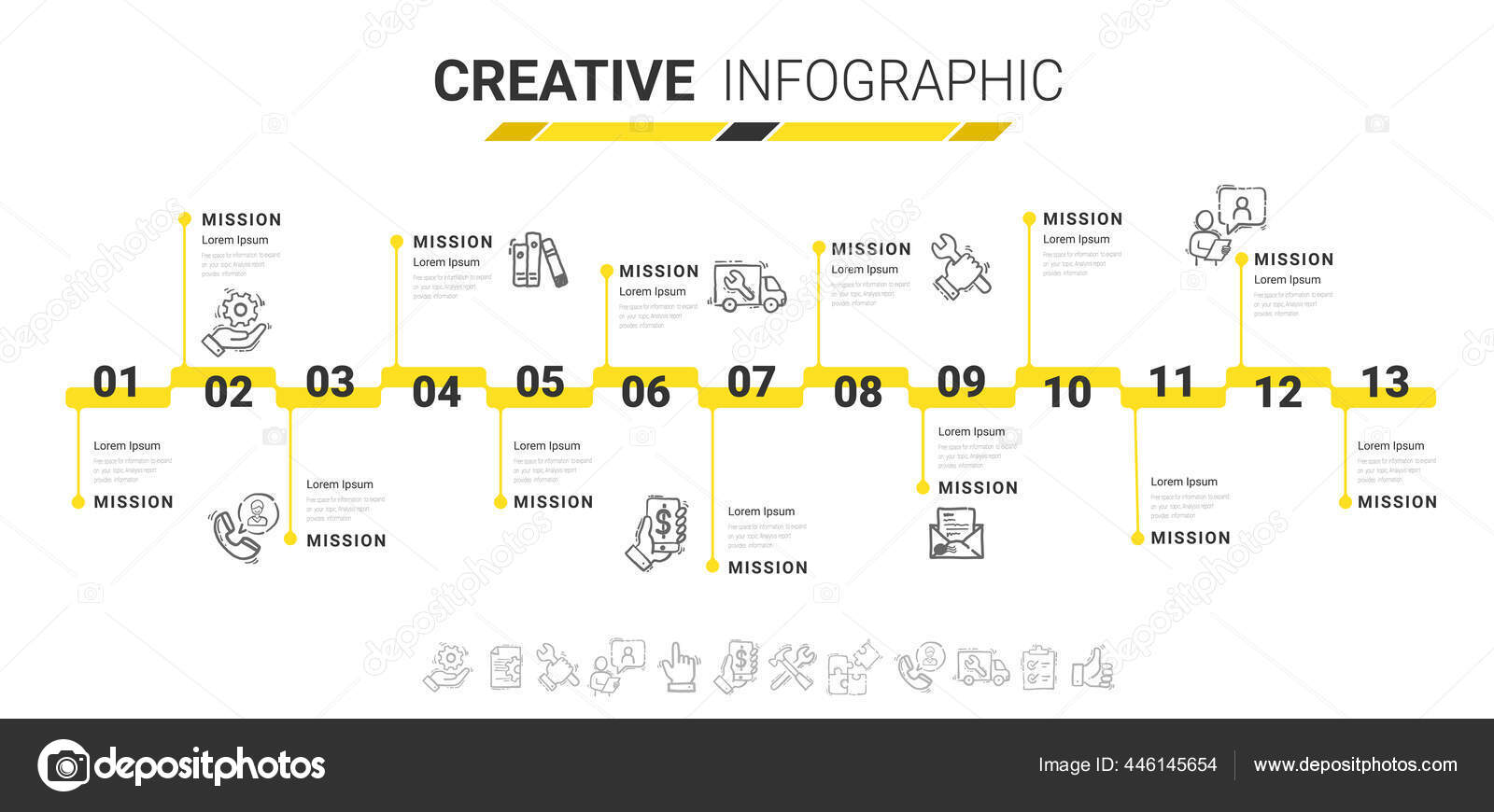 Timeline Design Template Label Vector Can Used Workflow Layout Stock ...