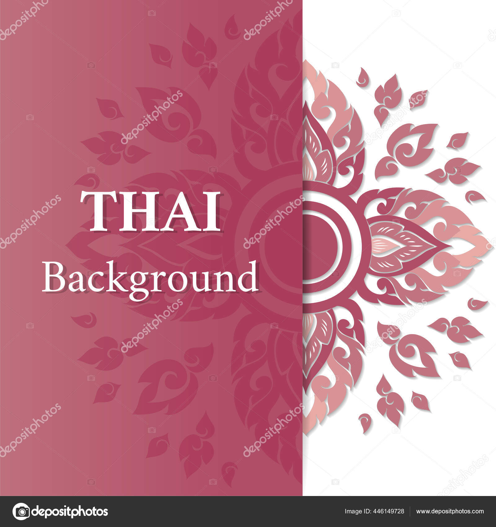 Pink Background Thai Traditional Concept Arts Thailand Seamless ...