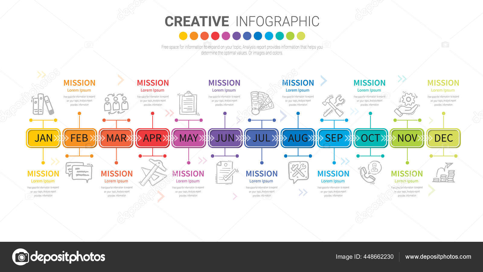Timeline Presentation Months Year Timeline Infographics Design Vector ...