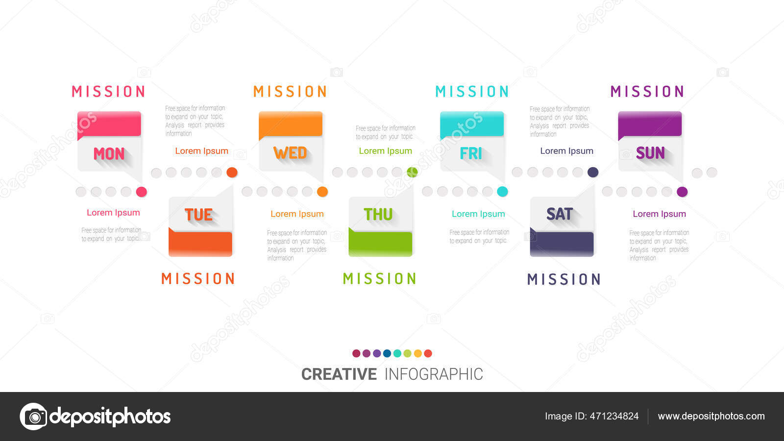 Timeline Business Days Options Timeline Infographics Design Vector ...